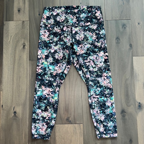 lululemon athletica | Pants & Jumpsuits | Lululemon Leggings Black Pink ...